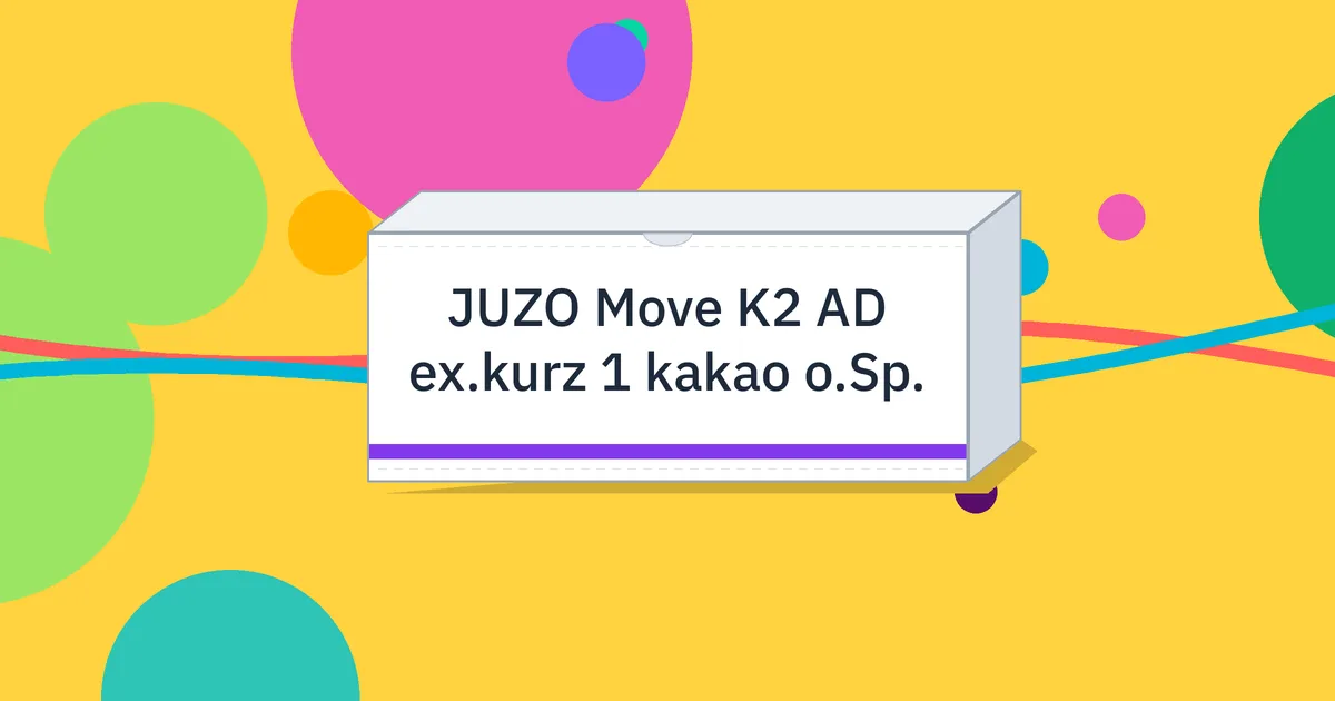 Symbolbild: Packung mit der Aufschrift JUZO Move K2 AD ex.kurz 1 kakao o.Sp. (PZN 18542285) – Verfügbarkeit und Bezug in Apotheken in Frankfurt am Main