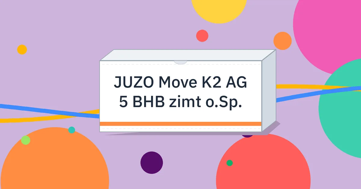 Symbolbild: Packung mit der Aufschrift JUZO Move K2 AG 5 BHB zimt o.Sp. (PZN 18526180) – Verfügbarkeit und Bezug in Apotheken in Frankfurt am Main