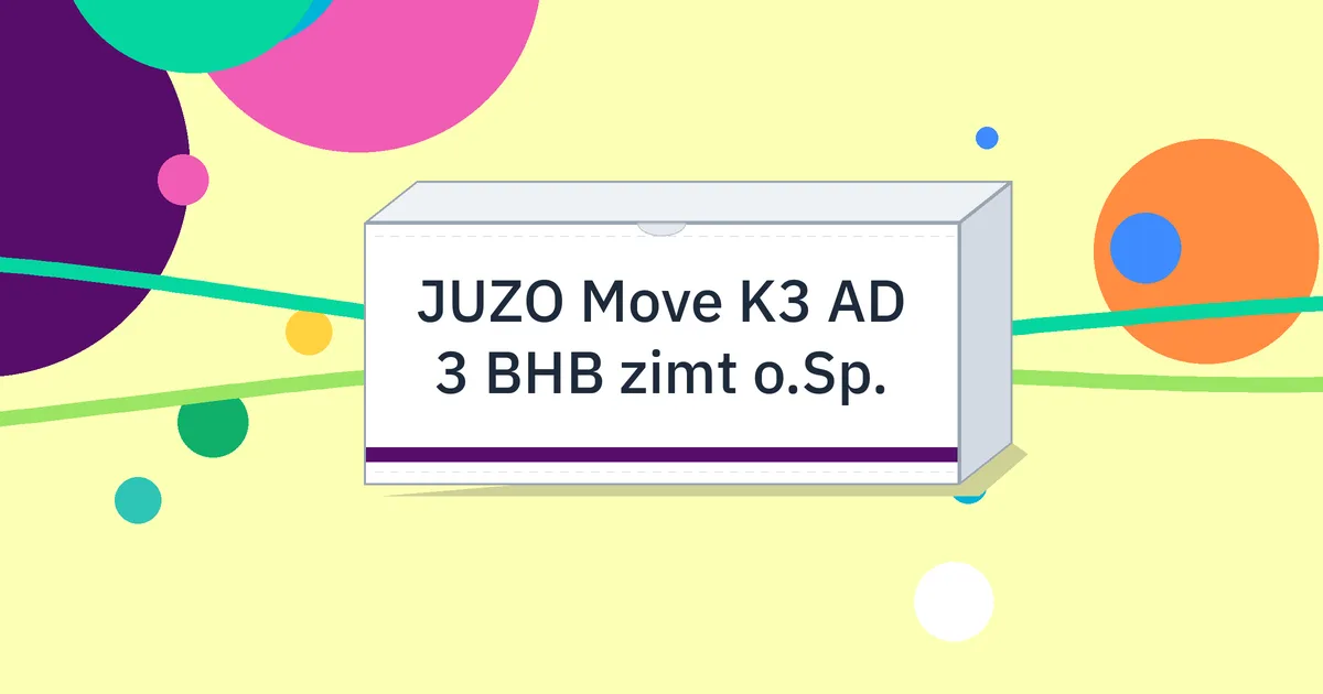 Symbolbild: Packung mit der Aufschrift JUZO Move K3 AD 3 BHB zimt o.Sp. (PZN 18567701) – Verfügbarkeit und Bezug in Apotheken in Frankfurt am Main