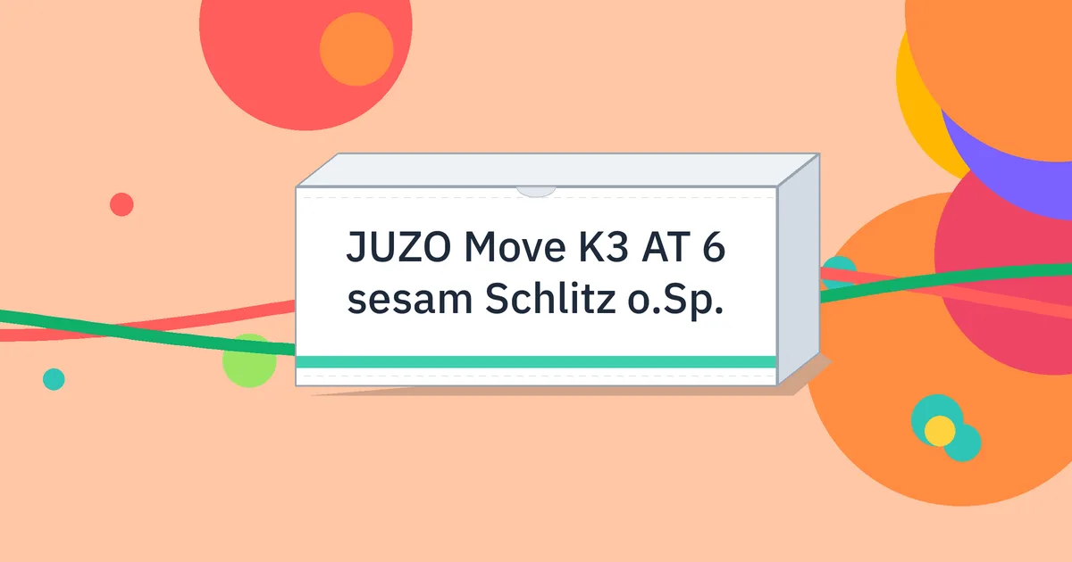 Symbolbild: Packung mit der Aufschrift JUZO Move K3 AT 6 sesam Schlitz o.Sp. (PZN 20679525) – Verfügbarkeit und Bezug in Apotheken in Frankfurt am Main
