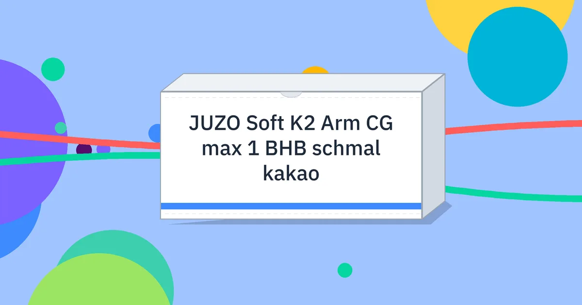 Symbolbild: Packung mit der Aufschrift JUZO Soft K2 Arm CG max 1 BHB schmal kakao (PZN 15513567) – Verfügbarkeit und Bezug in Apotheken in Frankfurt am Main