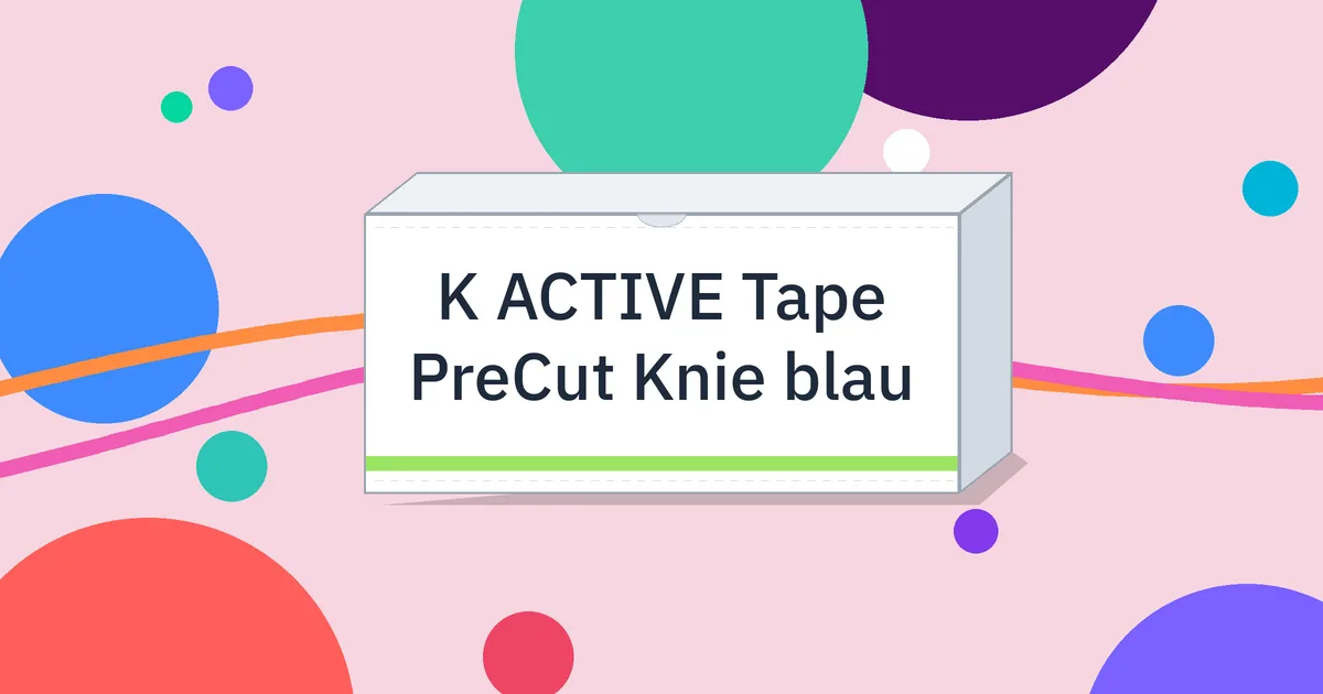 Symbolbild: Packung mit der Aufschrift K ACTIVE Tape PreCut Knie blau (PZN 06936725) – Verfügbarkeit und Bezug in Apotheken in Frankfurt am Main