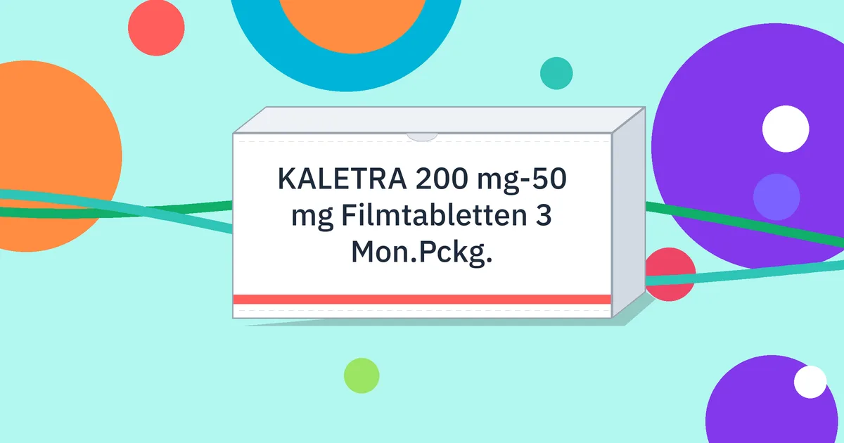 Symbolbild: Packung mit der Aufschrift KALETRA 200 mg-50 mg Filmtabletten 3 Mon.Pckg. (PZN 11006342) – Verfügbarkeit und Bezug in Apotheken in Frankfurt am Main