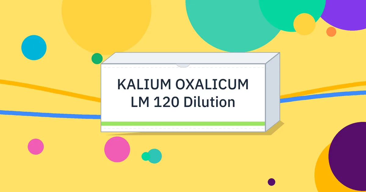 Symbolbild: Packung mit der Aufschrift KALIUM OXALICUM LM 120 Dilution (PZN 12923974) – Verfügbarkeit und Bezug in Apotheken in Frankfurt am Main