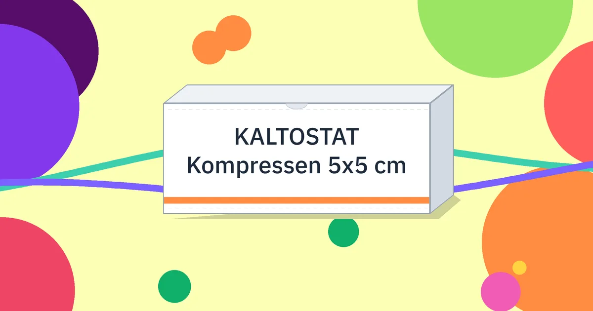Symbolbild: Packung mit der Aufschrift KALTOSTAT Kompressen 5x5 cm (PZN 00002921) – Verfügbarkeit und Bezug in Apotheken in Frankfurt am Main