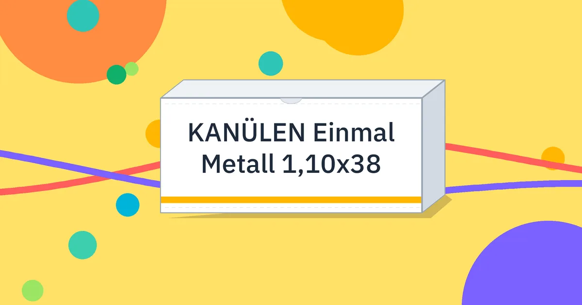 Symbolbild: Packung mit der Aufschrift KANÜLEN Einmal Metall 1,10x38 (PZN 01964846) – Verfügbarkeit und Bezug in Apotheken in Frankfurt am Main