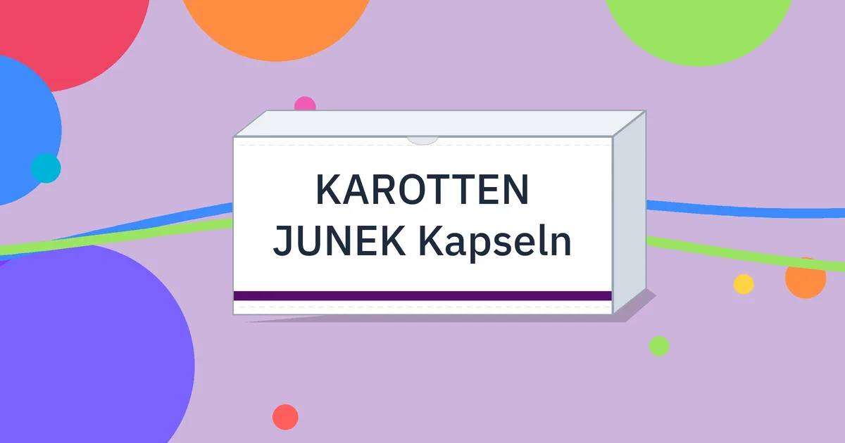 Symbolbild: Packung mit der Aufschrift KAROTTEN JUNEK Kapseln (PZN 10337114) – Verfügbarkeit und Bezug in Apotheken in Frankfurt am Main