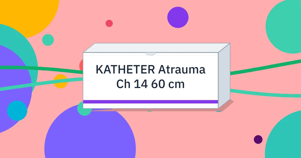 Symbolbild: Packung mit der Aufschrift KATHETER Atrauma Ch 14 60 cm (PZN 03656273) – Verfügbarkeit und Bezug in Apotheken in Frankfurt am Main