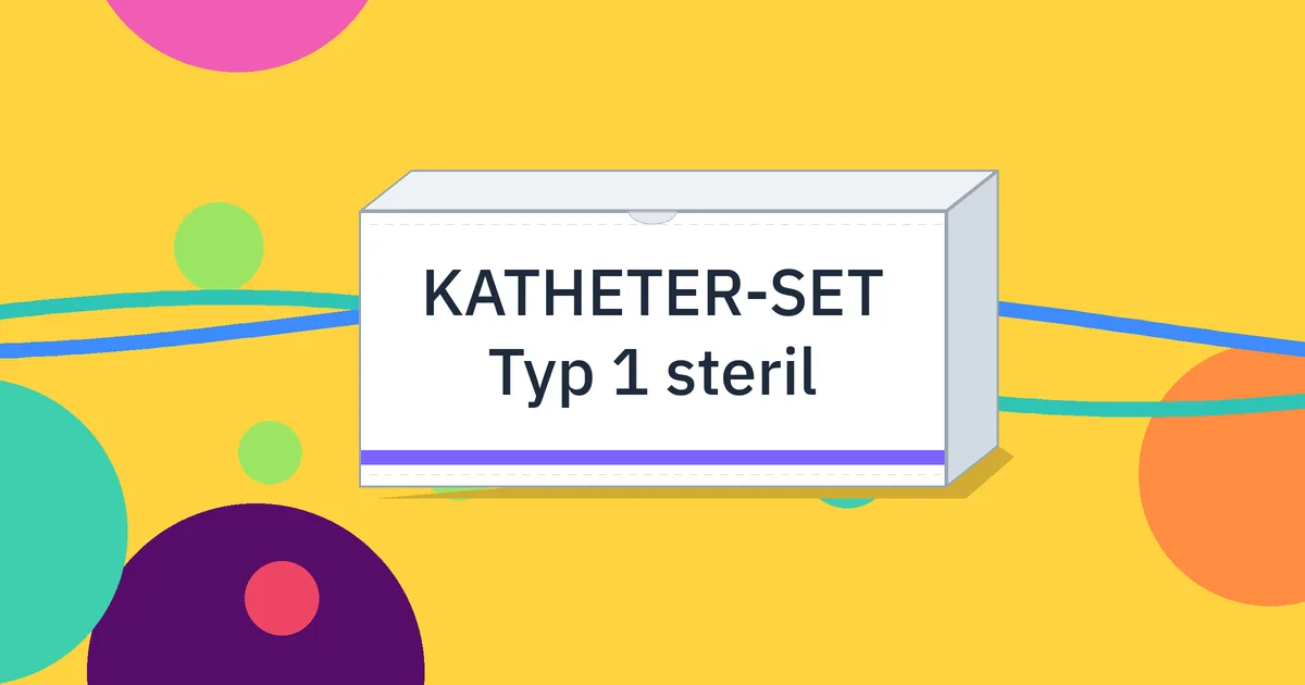Symbolbild: Packung mit der Aufschrift KATHETER-SET Typ 1 steril (PZN 02847982) – Verfügbarkeit und Bezug in Apotheken in Frankfurt am Main