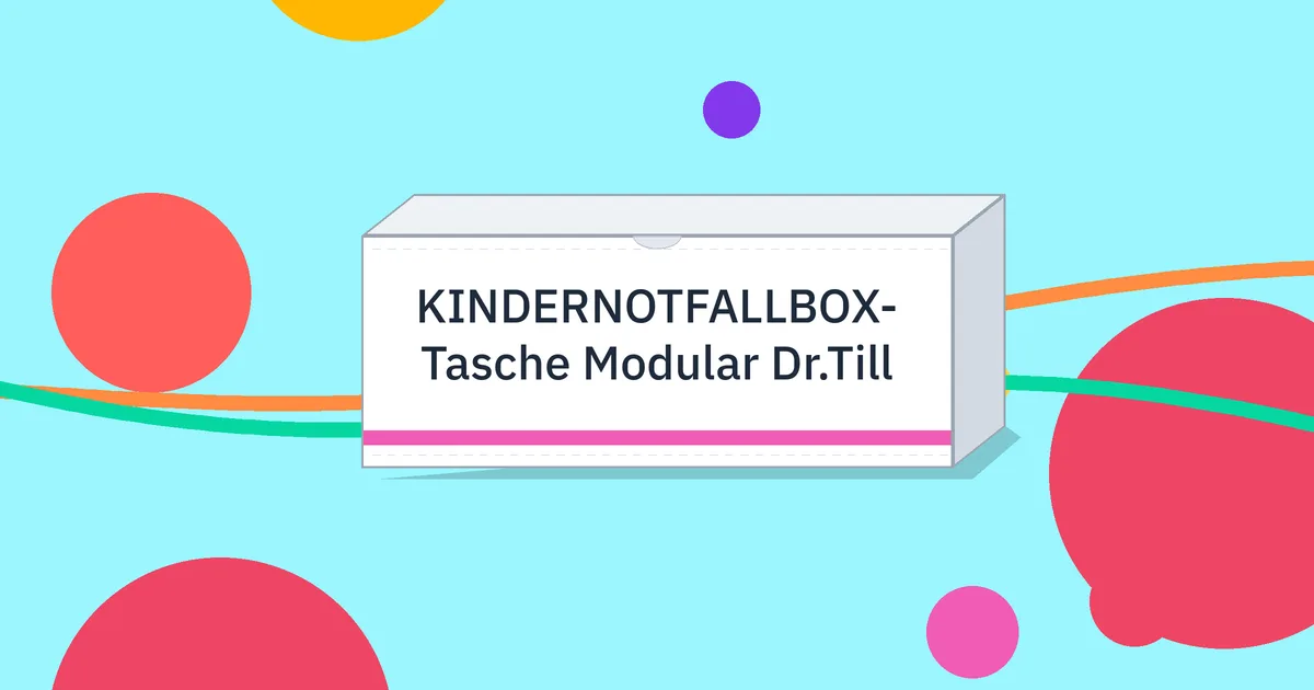 Symbolbild: Packung mit der Aufschrift KINDERNOTFALLBOX-Tasche Modular Dr.Till (PZN 19105724) – Verfügbarkeit und Bezug in Apotheken in Frankfurt am Main