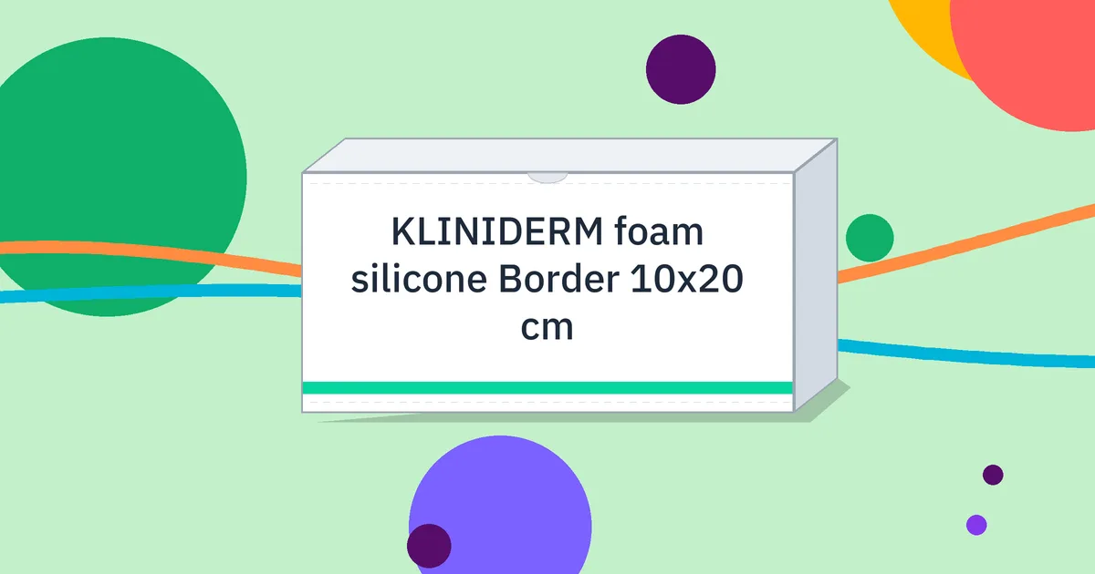 Symbolbild: Packung mit der Aufschrift KLINIDERM foam silicone Border 10x20 cm (PZN 12477954) – Verfügbarkeit und Bezug in Apotheken in Frankfurt am Main