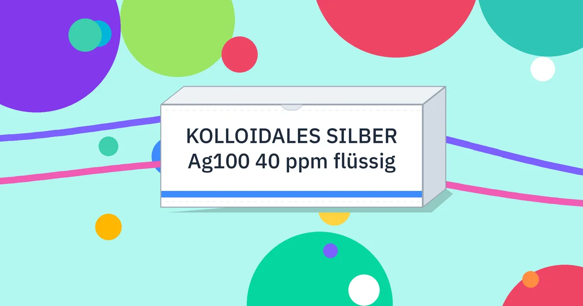 Symbolbild: Packung mit der Aufschrift KOLLOIDALES SILBER Ag100 40 ppm flüssig (PZN 16896760) – Verfügbarkeit und Bezug in Apotheken in Frankfurt am Main