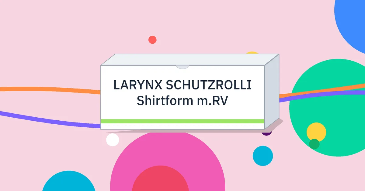Symbolbild: Packung mit der Aufschrift LARYNX SCHUTZROLLI Shirtform m.RV (PZN 00140480) – Verfügbarkeit und Bezug in Apotheken in Frankfurt am Main