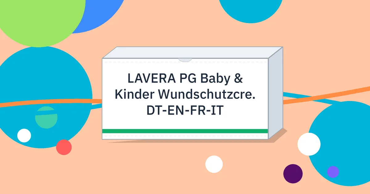 Symbolbild: Packung mit der Aufschrift LAVERA PG Baby & Kinder Wundschutzcre. DT-EN-FR-IT (PZN 19248613) – Verfügbarkeit und Bezug in Apotheken in Frankfurt am Main
