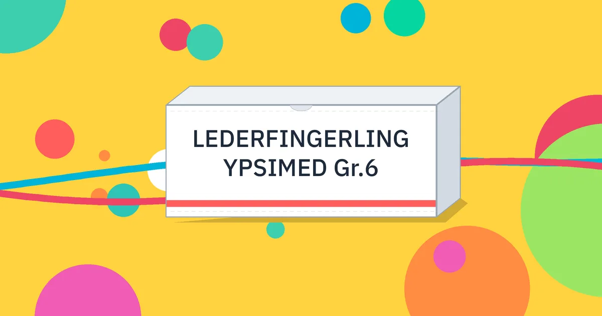 Symbolbild: Packung mit der Aufschrift LEDERFINGERLING YPSIMED Gr.6 (PZN 03879949) – Verfügbarkeit und Bezug in Apotheken in Frankfurt am Main
