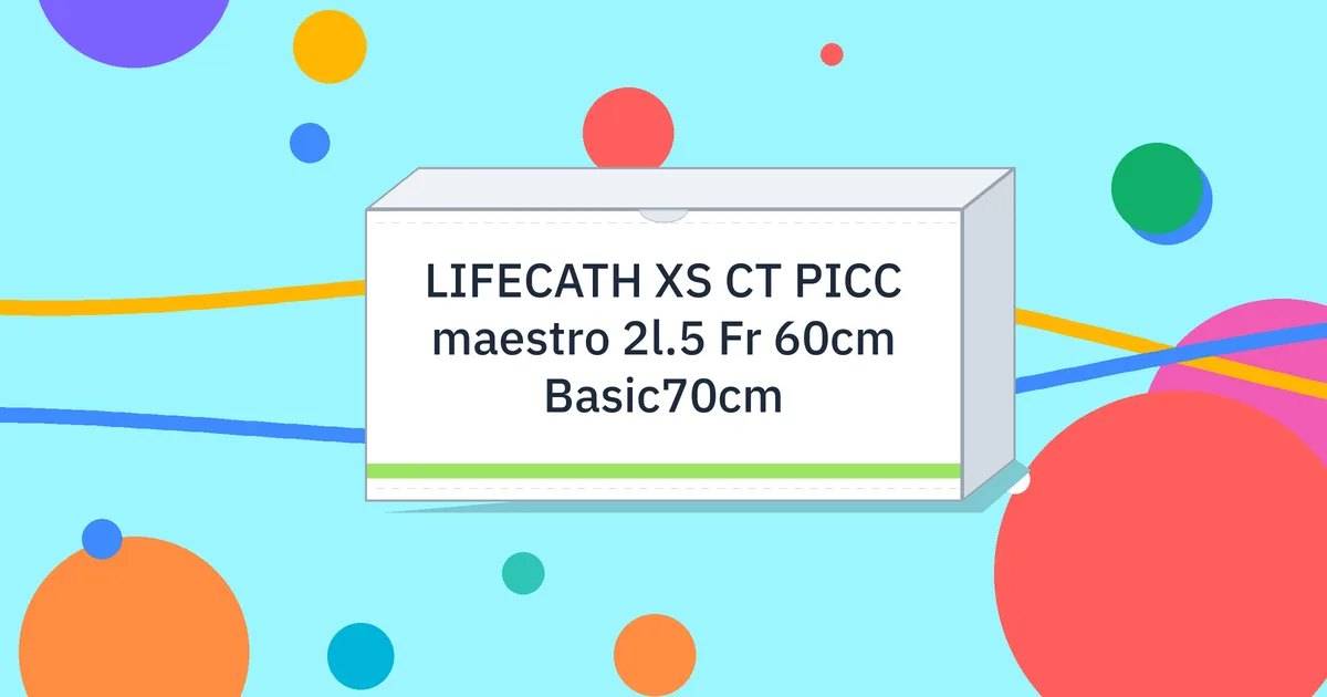 Symbolbild: Packung mit der Aufschrift LIFECATH XS CT PICC maestro 2l.5 Fr 60cm Basic70cm (PZN 19127921) – Verfügbarkeit und Bezug in Apotheken in Frankfurt am Main