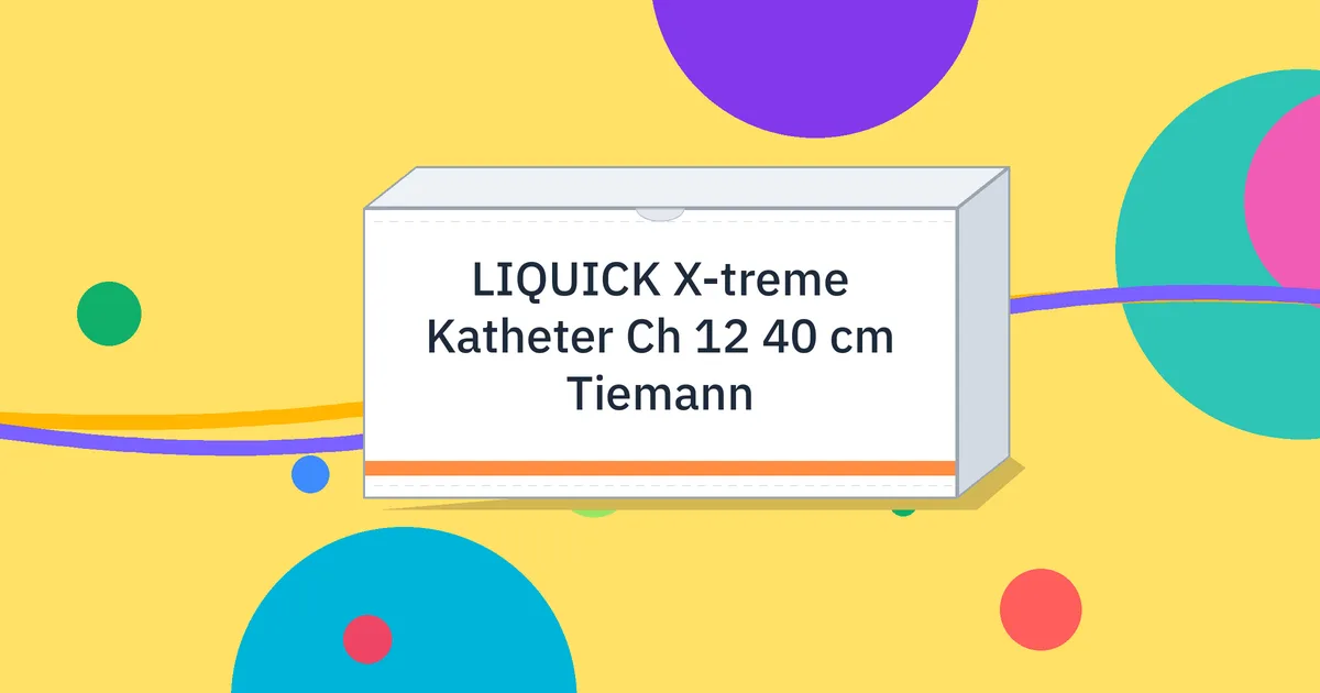 Symbolbild: Packung mit der Aufschrift LIQUICK X-treme Katheter Ch 12 40 cm Tiemann (PZN 12391276) – Verfügbarkeit und Bezug in Apotheken in Frankfurt am Main