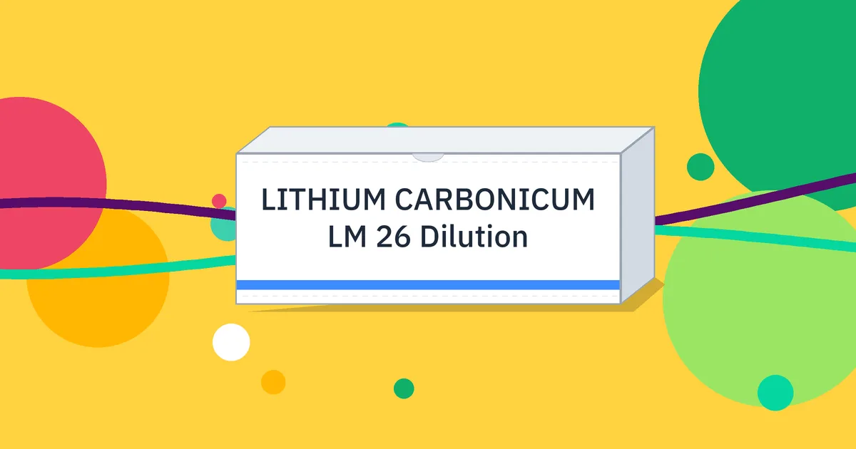 Symbolbild: Packung mit der Aufschrift LITHIUM CARBONICUM LM 26 Dilution (PZN 12931703) – Verfügbarkeit und Bezug in Apotheken in Frankfurt am Main