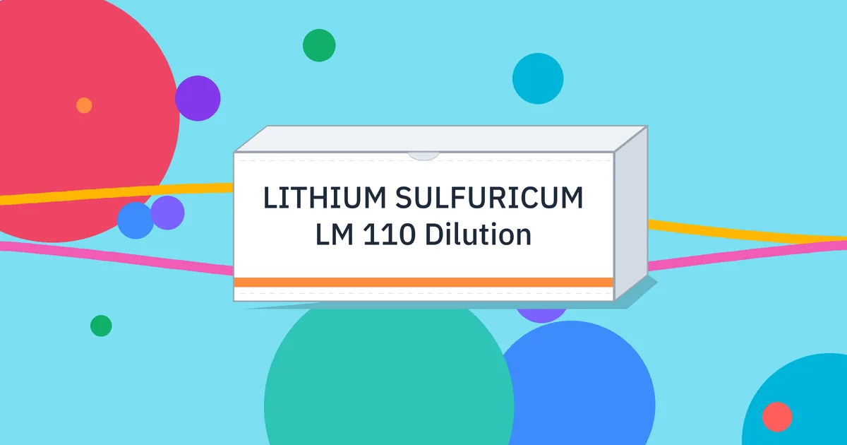 Symbolbild: Packung mit der Aufschrift LITHIUM SULFURICUM LM 110 Dilution (PZN 12933240) – Verfügbarkeit und Bezug in Apotheken in Frankfurt am Main