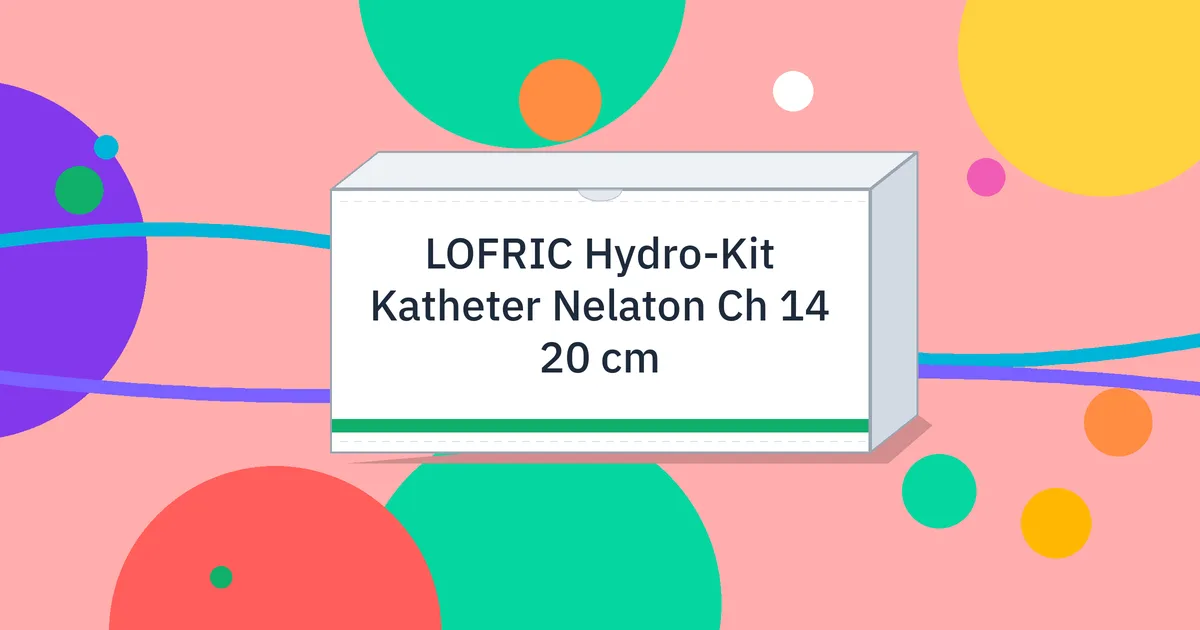 Symbolbild: Packung mit der Aufschrift LOFRIC Hydro-Kit Katheter Nelaton Ch 14 20 cm (PZN 17153877) – Verfügbarkeit und Bezug in Apotheken in Frankfurt am Main