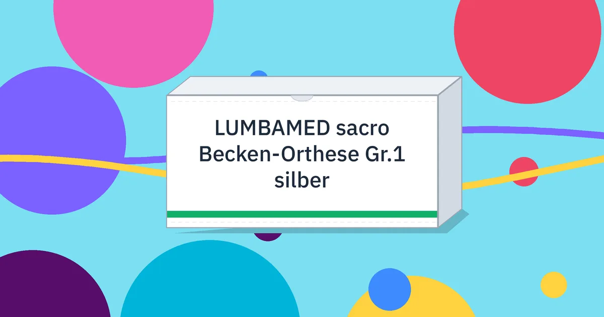 Symbolbild: Packung mit der Aufschrift LUMBAMED sacro Becken-Orthese Gr.1 silber (PZN 19363857) – Verfügbarkeit und Bezug in Apotheken in Frankfurt am Main