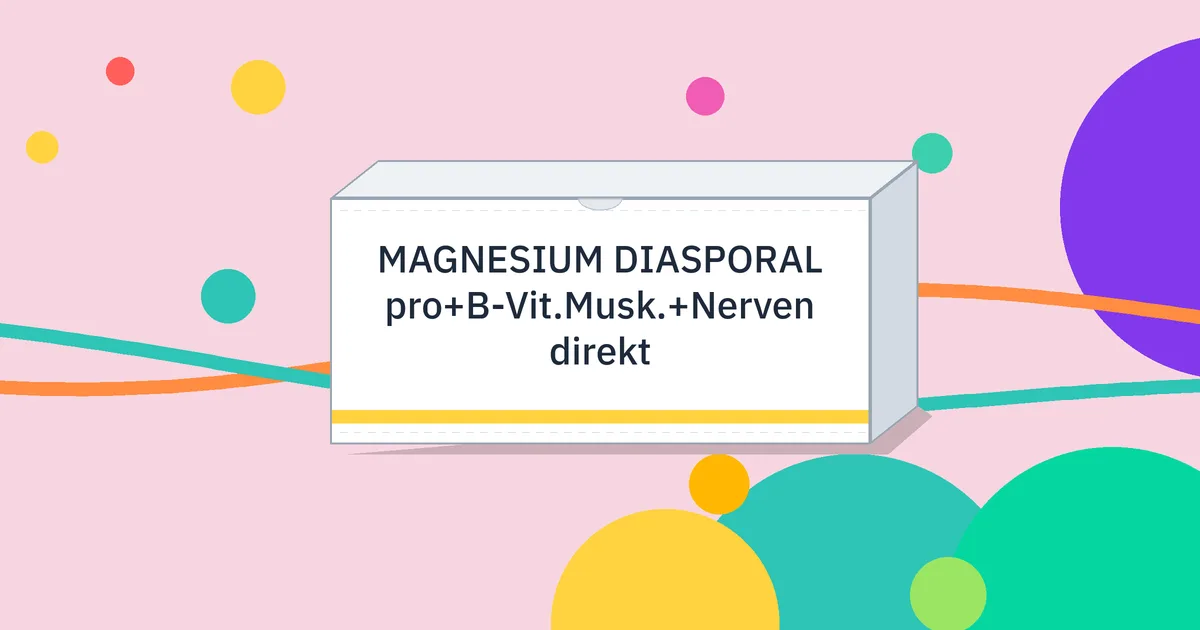 Symbolbild: Packung mit der Aufschrift MAGNESIUM DIASPORAL pro+B-Vit.Musk.+Nerven direkt (PZN 20040266) – Verfügbarkeit und Bezug in Apotheken in Frankfurt am Main