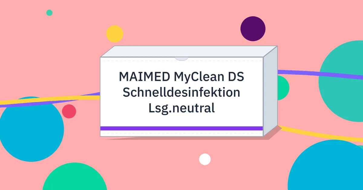 Symbolbild: Packung mit der Aufschrift MAIMED MyClean DS Schnelldesinfektion Lsg.neutral (PZN 10305723) – Verfügbarkeit und Bezug in Apotheken in Frankfurt am Main