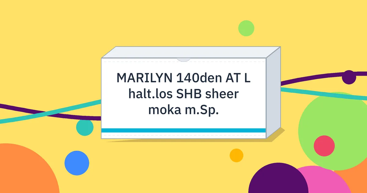 Symbolbild: Packung mit der Aufschrift MARILYN 140den AT L halt.los SHB sheer moka m.Sp. (PZN 16186805) – Verfügbarkeit und Bezug in Apotheken in Frankfurt am Main