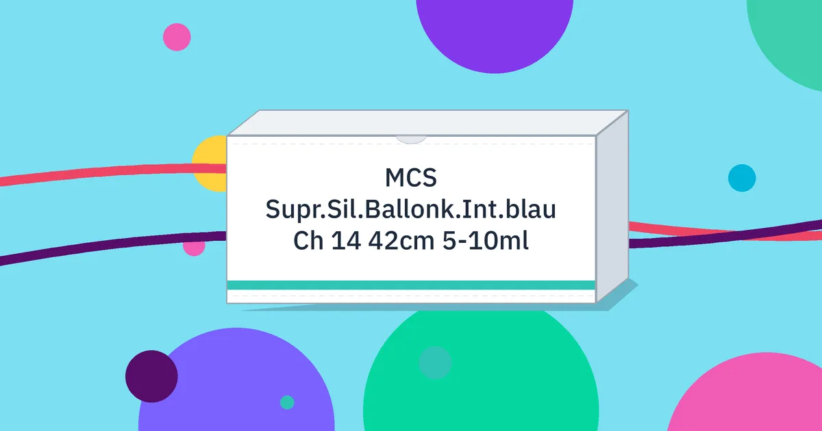 Symbolbild: Packung mit der Aufschrift MCS Supr.Sil.Ballonk.Int.blau Ch 14 42cm 5-10ml (PZN 04803173) – Verfügbarkeit und Bezug in Apotheken in Frankfurt am Main