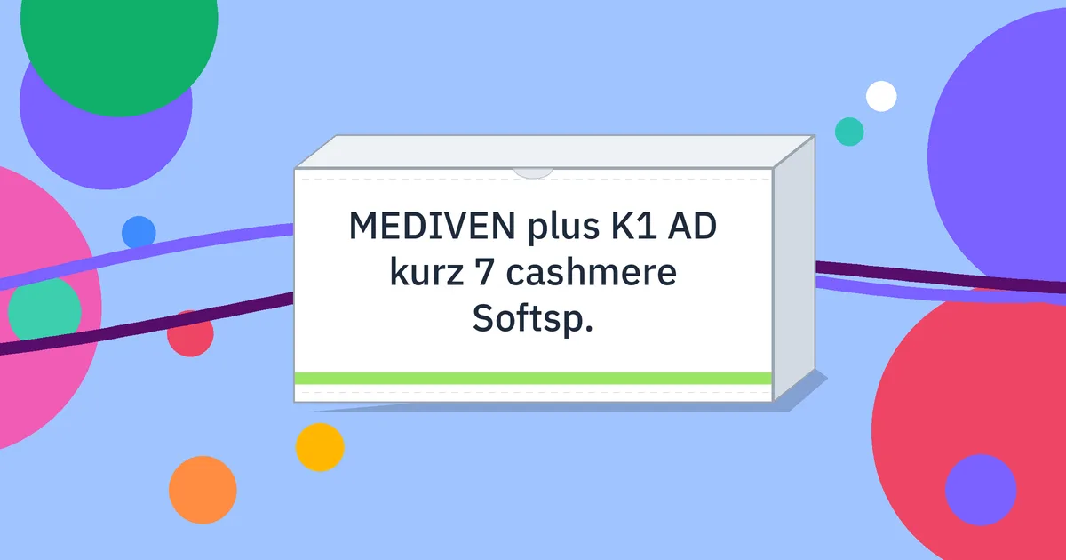 Symbolbild: Packung mit der Aufschrift MEDIVEN plus K1 AD kurz 7 cashmere Softsp. (PZN 15044084) – Verfügbarkeit und Bezug in Apotheken in Frankfurt am Main