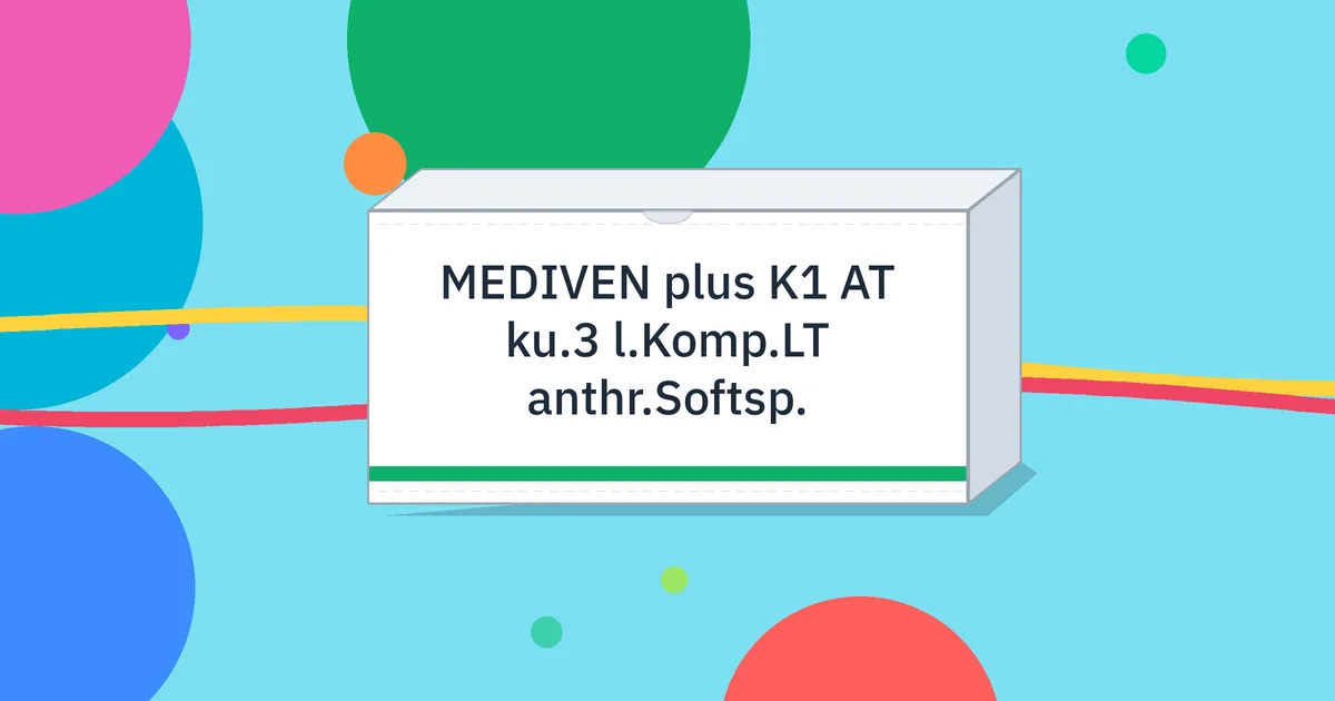 Symbolbild: Packung mit der Aufschrift MEDIVEN plus K1 AT ku.3 l.Komp.LT anthr.Softsp. (PZN 15028926) – Verfügbarkeit und Bezug in Apotheken in Frankfurt am Main