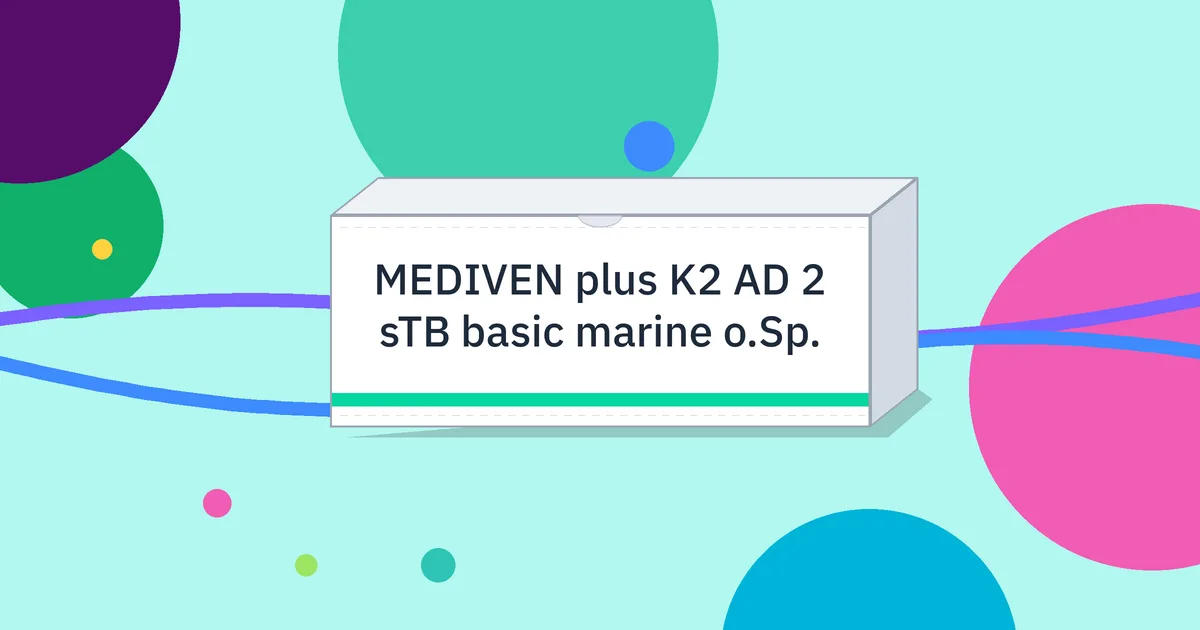 Symbolbild: Packung mit der Aufschrift MEDIVEN plus K2 AD 2 sTB basic marine o.Sp. (PZN 15095012) – Verfügbarkeit und Bezug in Apotheken in Frankfurt am Main