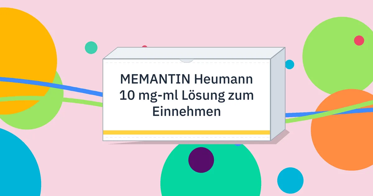 Symbolbild: Packung mit der Aufschrift MEMANTIN Heumann 10 mg-ml Lösung zum Einnehmen (PZN 09759117) – Verfügbarkeit und Bezug in Apotheken in Frankfurt am Main