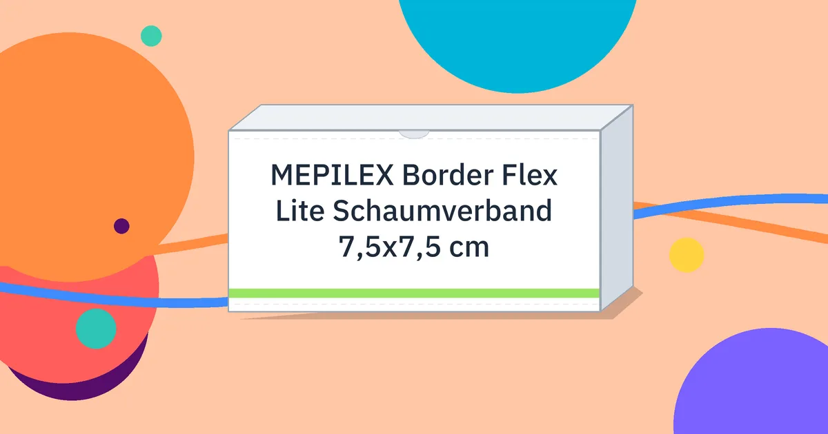 Symbolbild: Packung mit der Aufschrift MEPILEX Border Flex Lite Schaumverband 7,5x7,5 cm (PZN 18010298) – Verfügbarkeit und Bezug in Apotheken in Frankfurt am Main