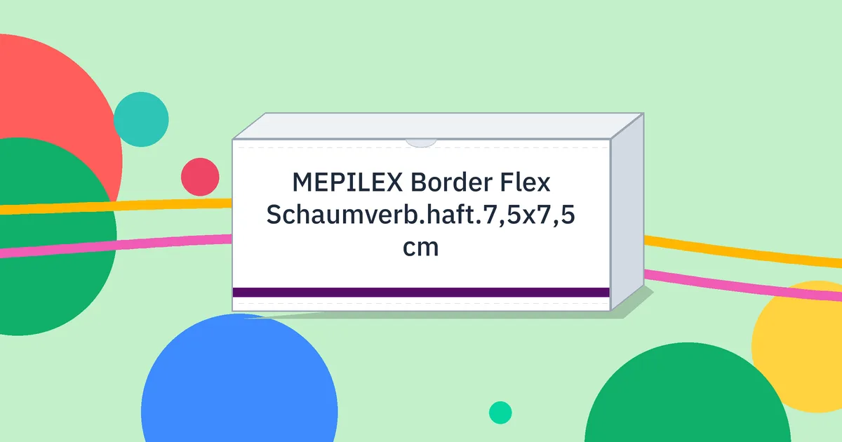 Symbolbild: Packung mit der Aufschrift MEPILEX Border Flex Schaumverb.haft.7,5x7,5 cm (PZN 20420135) – Verfügbarkeit und Bezug in Apotheken in Frankfurt am Main