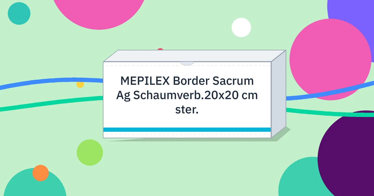 Symbolbild: Packung mit der Aufschrift MEPILEX Border Sacrum Ag Schaumverb.20x20 cm ster. (PZN 17909364) – Verfügbarkeit und Bezug in Apotheken in Frankfurt am Main