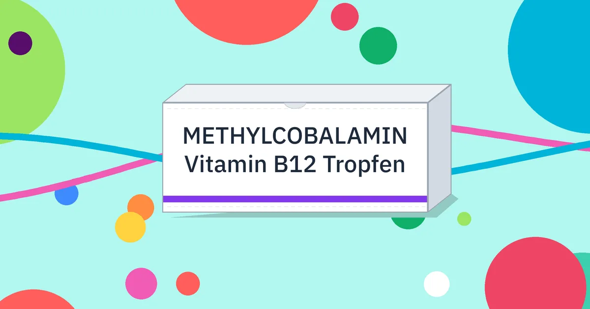 Symbolbild: Packung mit der Aufschrift METHYLCOBALAMIN Vitamin B12 Tropfen (PZN 16039375) – Verfügbarkeit und Bezug in Apotheken in Frankfurt am Main