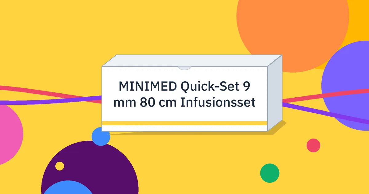 Symbolbild: Packung mit der Aufschrift MINIMED Quick-Set 9 mm 80 cm Infusionsset (PZN 16333169) – Verfügbarkeit und Bezug in Apotheken in Frankfurt am Main