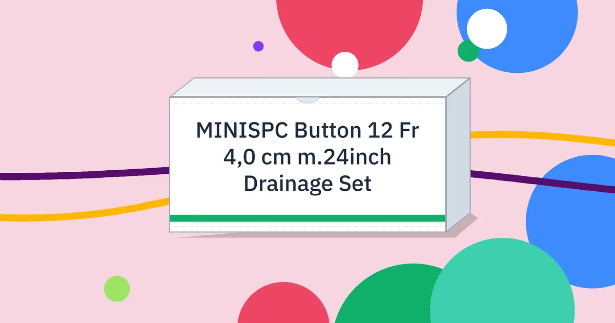 Symbolbild: Packung mit der Aufschrift MINISPC Button 12 Fr 4,0 cm m.24inch Drainage Set (PZN 20821644) – Verfügbarkeit und Bezug in Apotheken in Frankfurt am Main