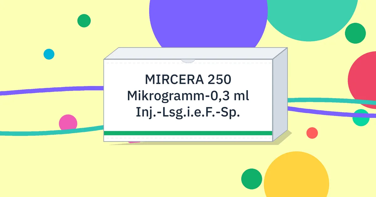 Symbolbild: Packung mit der Aufschrift MIRCERA 250 Mikrogramm-0,3 ml Inj.-Lsg.i.e.F.-Sp. (PZN 05451173) – Verfügbarkeit und Bezug in Apotheken in Frankfurt am Main