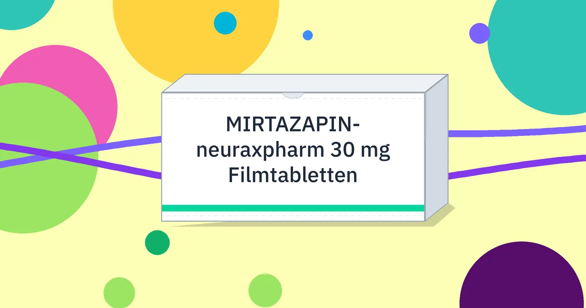 Symbolbild: Packung mit der Aufschrift MIRTAZAPIN-neuraxpharm 30 mg Filmtabletten (PZN 03647392) – Verfügbarkeit und Bezug in Apotheken in Frankfurt am Main