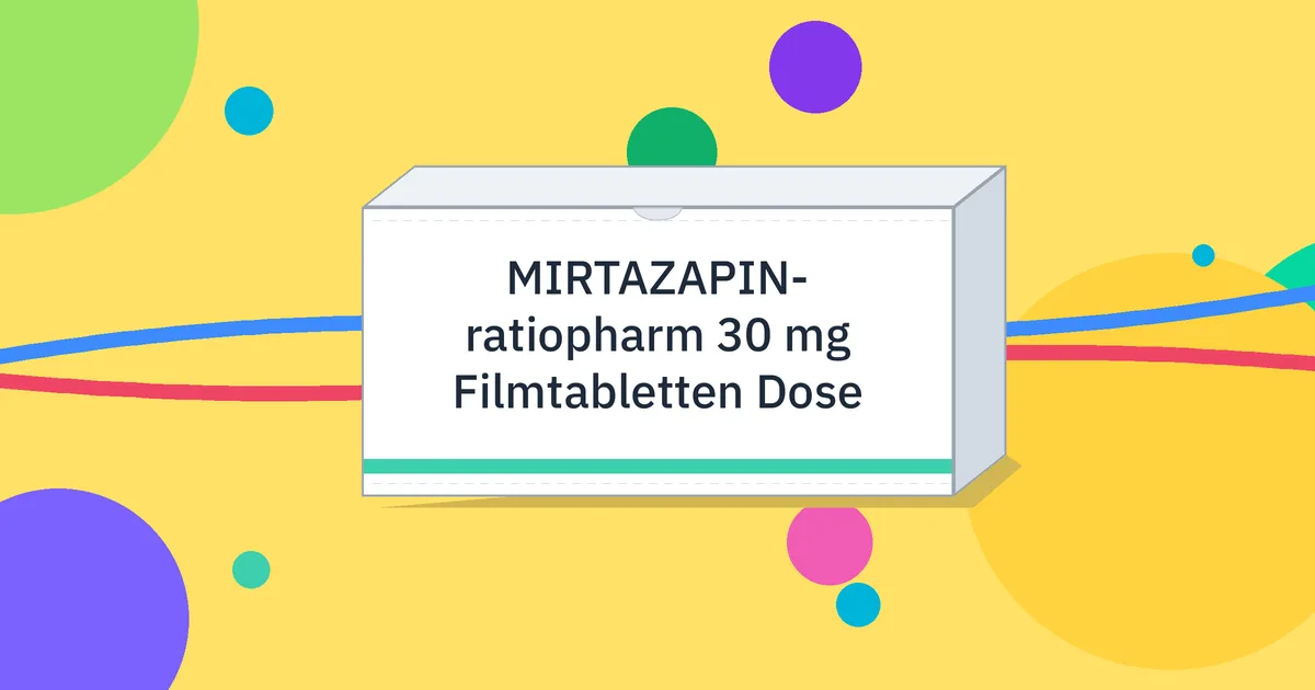 Symbolbild: Packung mit der Aufschrift MIRTAZAPIN-ratiopharm 30 mg Filmtabletten Dose (PZN 19535790) – Verfügbarkeit und Bezug in Apotheken in Frankfurt am Main