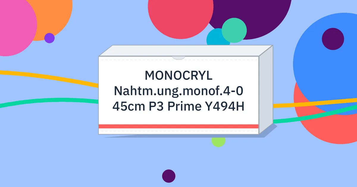 Symbolbild: Packung mit der Aufschrift MONOCRYL Nahtm.ung.monof.4-0 45cm P3 Prime Y494H (PZN 16786652) – Verfügbarkeit und Bezug in Apotheken in Frankfurt am Main