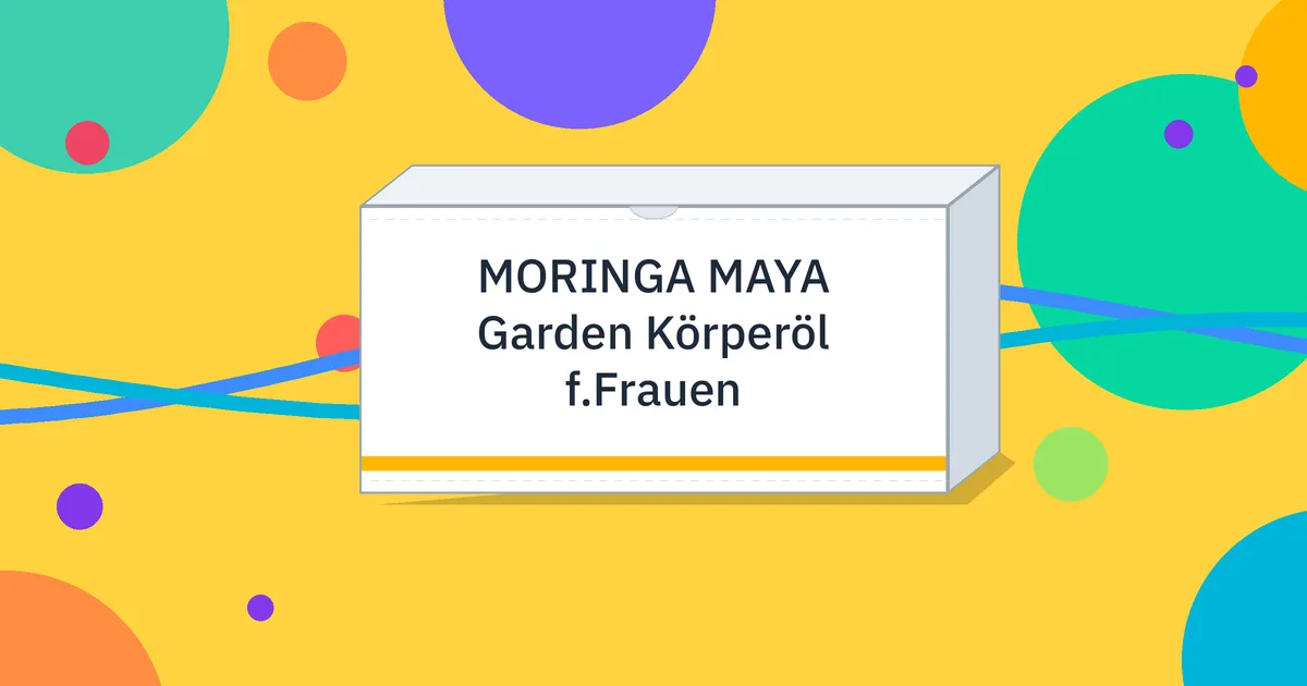 Symbolbild: Packung mit der Aufschrift MORINGA MAYA Garden Körperöl f.Frauen (PZN 17953454) – Verfügbarkeit und Bezug in Apotheken in Frankfurt am Main