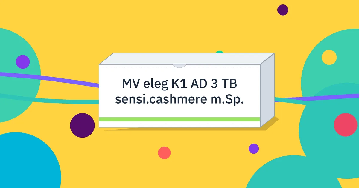 Symbolbild: Packung mit der Aufschrift MV eleg K1 AD 3 TB sensi.cashmere m.Sp. (PZN 14650115) – Verfügbarkeit und Bezug in Apotheken in Frankfurt am Main