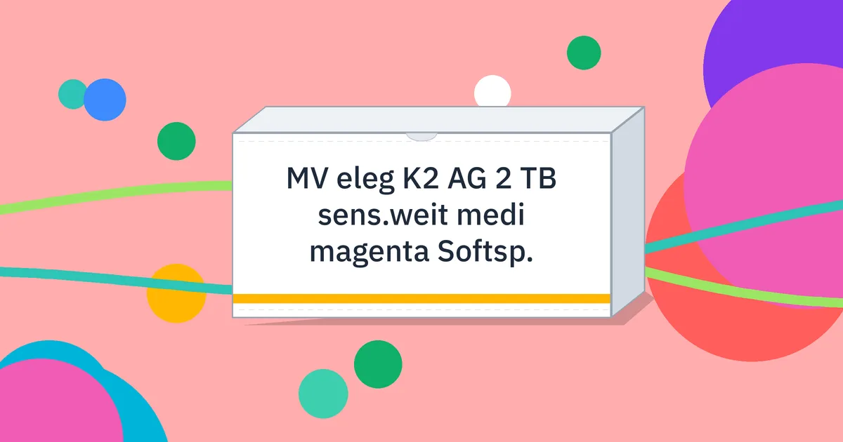 Symbolbild: Packung mit der Aufschrift MV eleg K2 AG 2 TB sens.weit medi magenta Softsp. (PZN 14641501) – Verfügbarkeit und Bezug in Apotheken in Frankfurt am Main