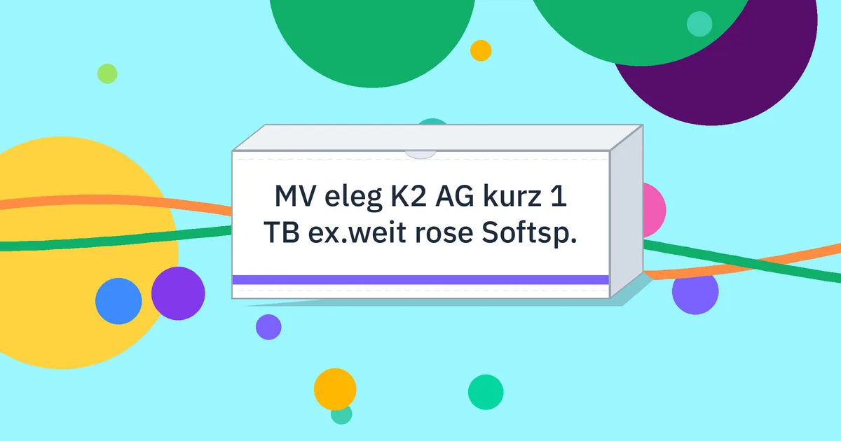 Symbolbild: Packung mit der Aufschrift MV eleg K2 AG kurz 1 TB ex.weit rose Softsp. (PZN 14697772) – Verfügbarkeit und Bezug in Apotheken in Frankfurt am Main