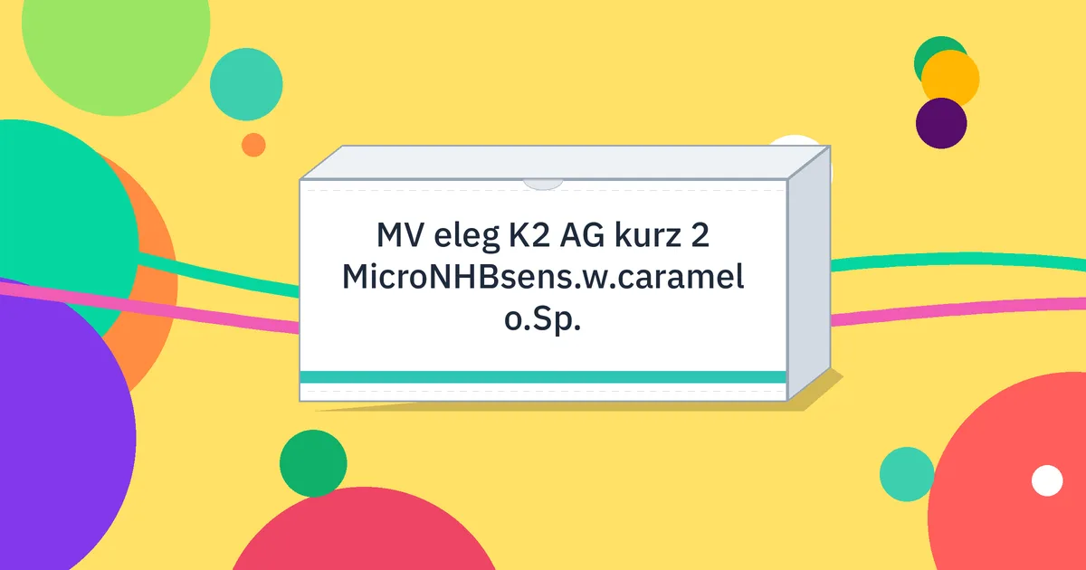 Symbolbild: Packung mit der Aufschrift MV eleg K2 AG kurz 2 MicroNHBsens.w.caramel o.Sp. (PZN 16069755) – Verfügbarkeit und Bezug in Apotheken in Frankfurt am Main