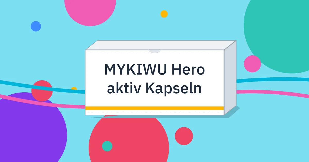 Symbolbild: Packung mit der Aufschrift MYKIWU Hero aktiv Kapseln (PZN 20121289) – Verfügbarkeit und Bezug in Apotheken in Frankfurt am Main