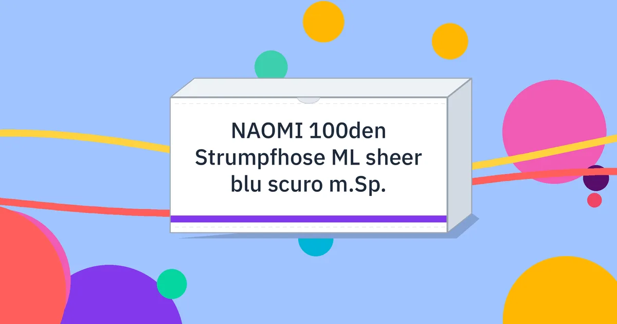 Symbolbild: Packung mit der Aufschrift NAOMI 100den Strumpfhose ML sheer blu scuro m.Sp. (PZN 16177172) – Verfügbarkeit und Bezug in Apotheken in Frankfurt am Main